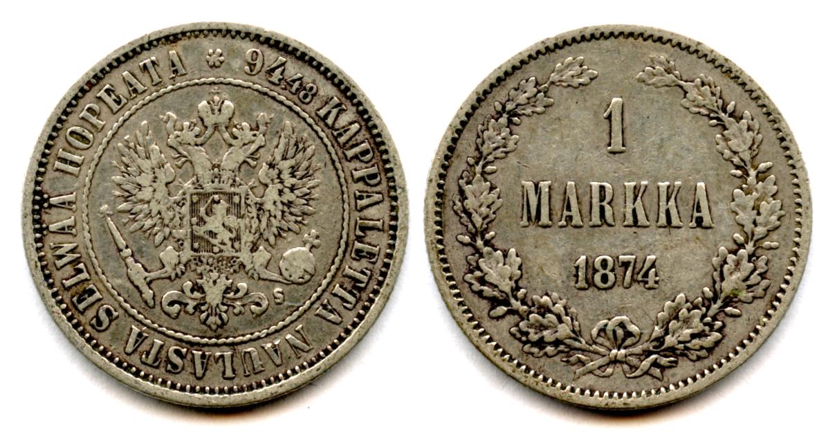 1 markka 1874 - Holmasto