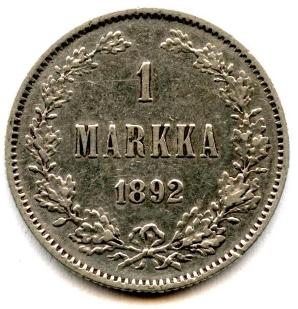 1 markka 1892 - Holmasto