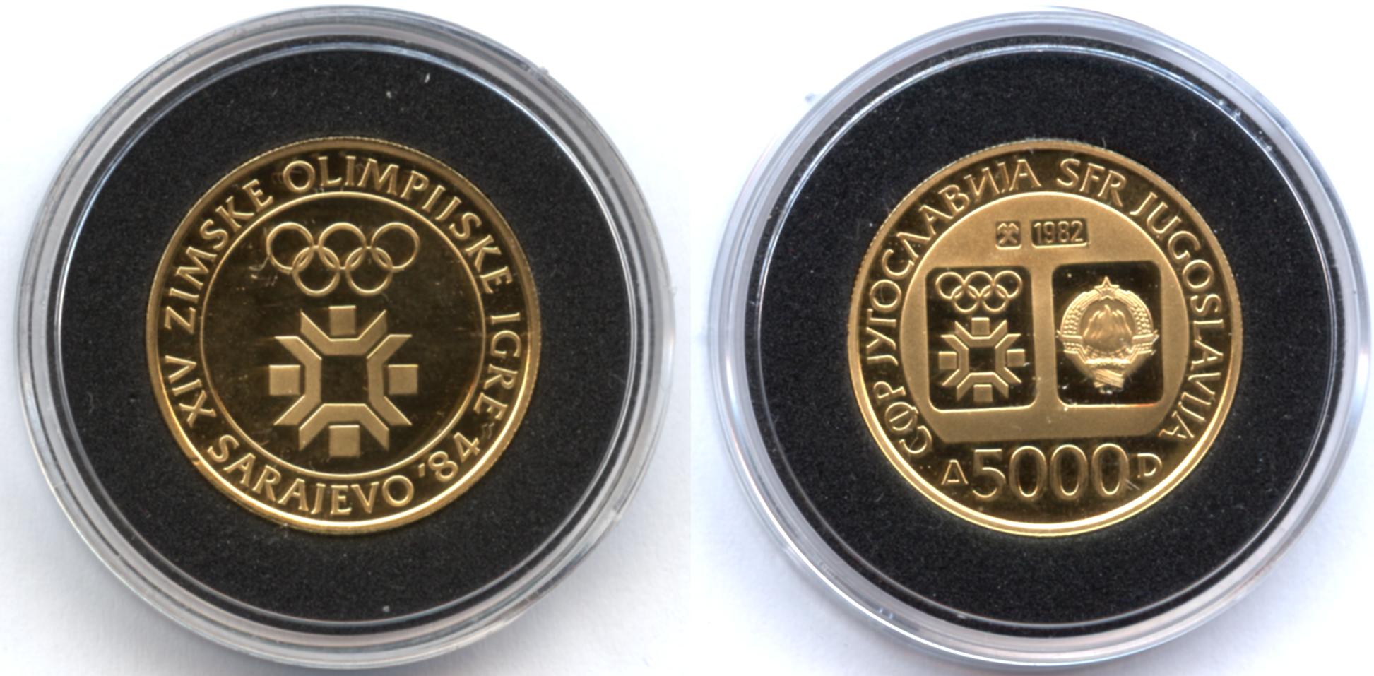 5000 Dinars 1982 Sarajevo Olympics - Holmasto