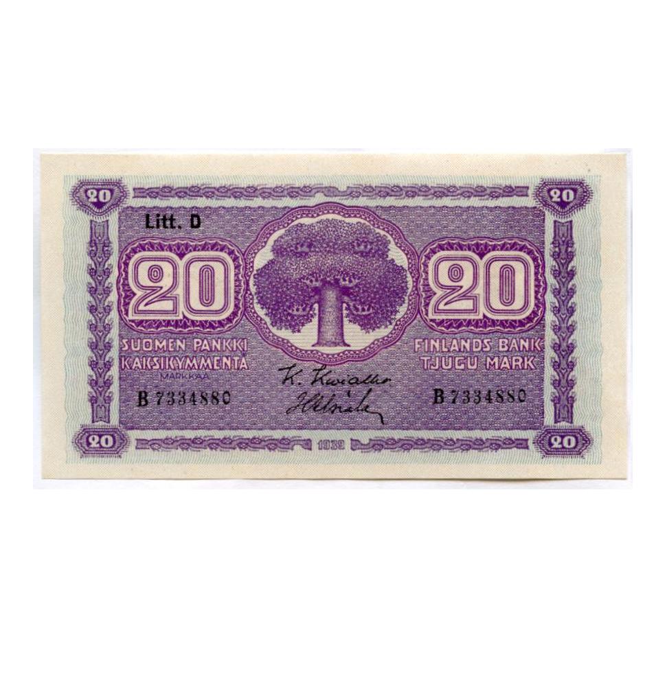 20 markkaa 1939 Litt D - Holmasto