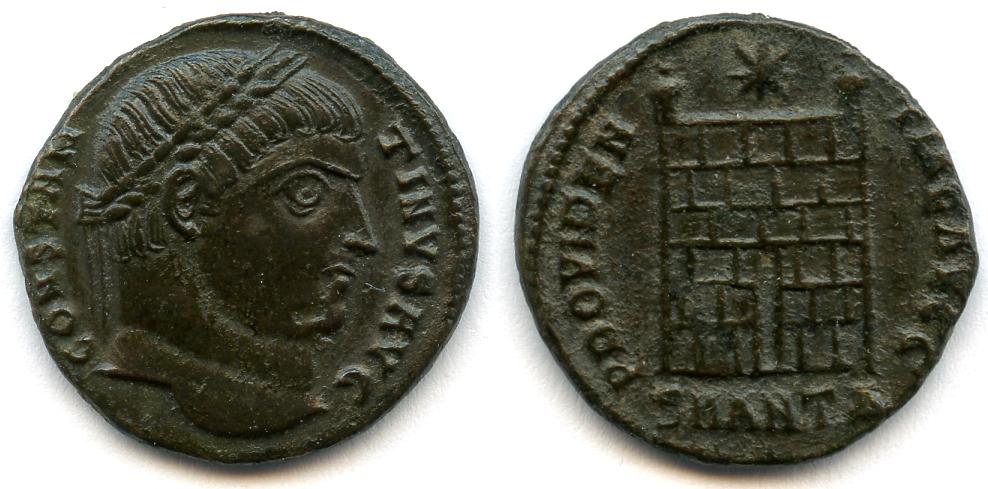 Konstantinus Suuri. Follis. Antiokia, 325-6 jKr. - Holmasto