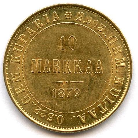 10 markkaa 1879 - Holmasto