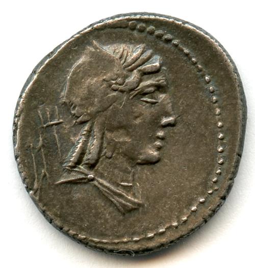 L. Julius Bursio. Denaari. Rooma, 85 eKr. - Holmasto