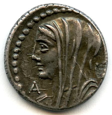 L. Cassius Longinus. Denaari. Rooma, 60 eKr. - Holmasto