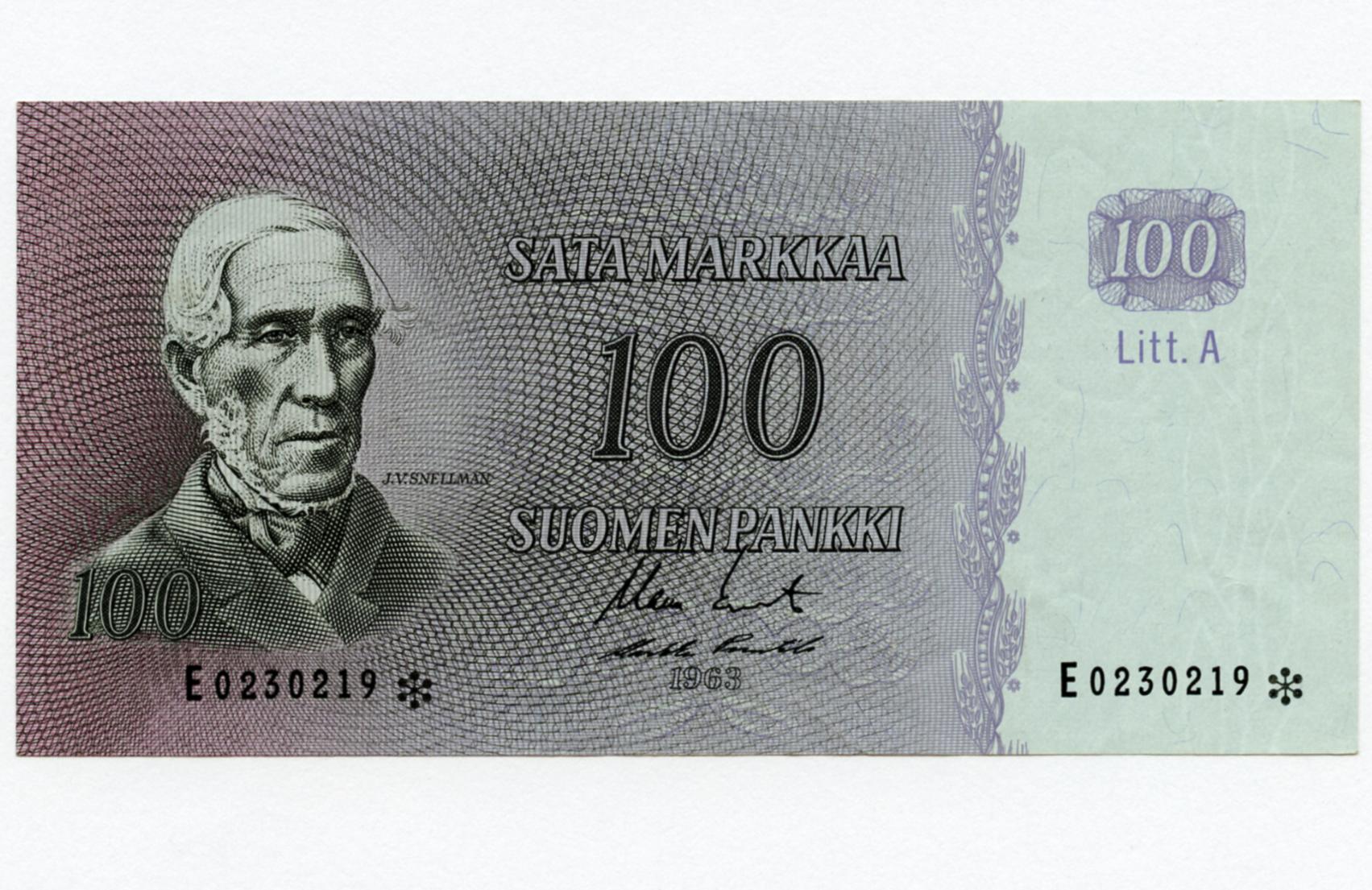 100 markaa 1963 Litt A* - Holmasto