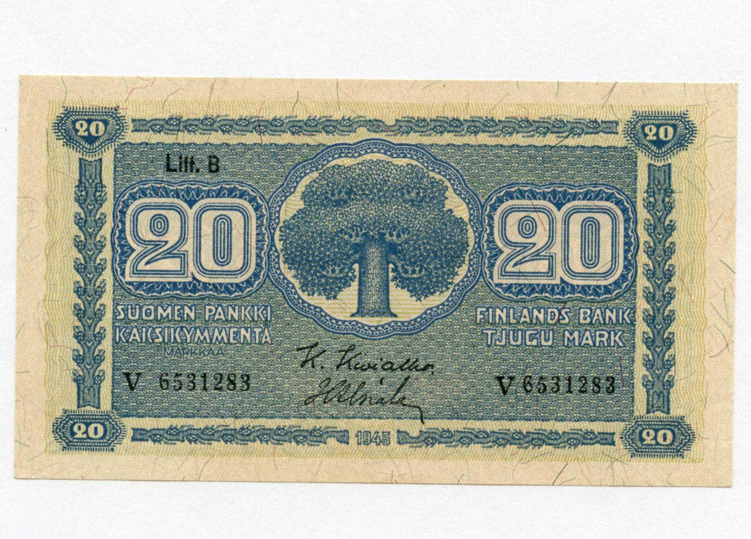 Markan setelit - Suomen markka & Vanhat markan setelit - Holmasto