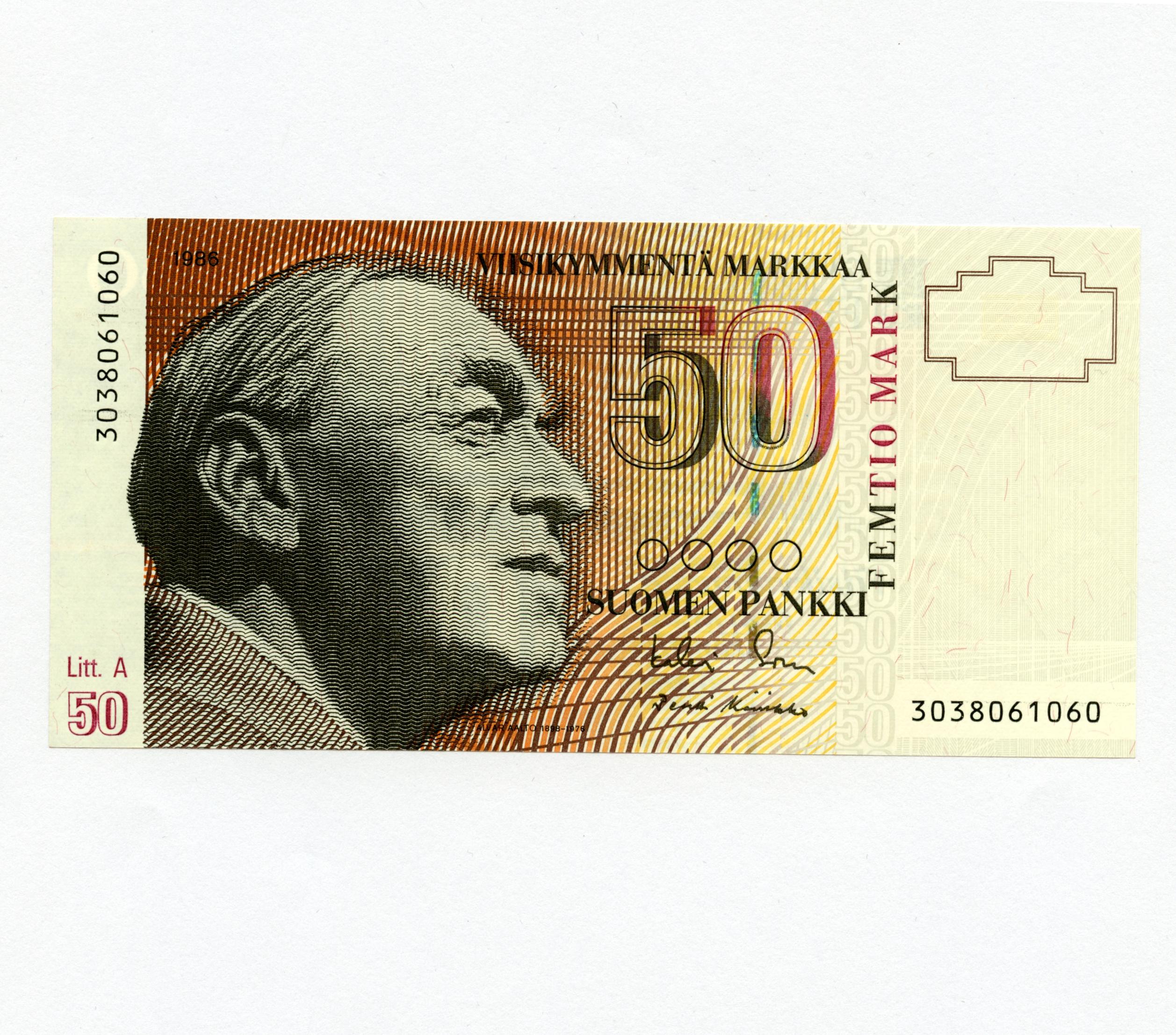 50 markkaa 1986 Litt A - Holmasto