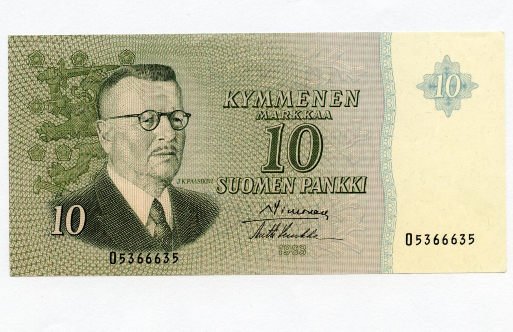 10 markkaa 1963 - Holmasto
