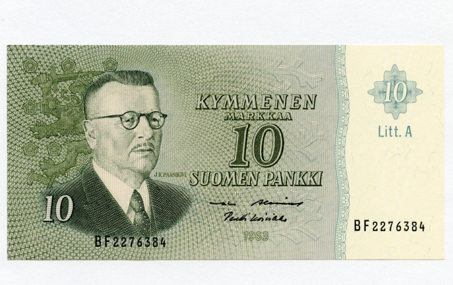 10 markkaa 1963 Litt A - Holmasto