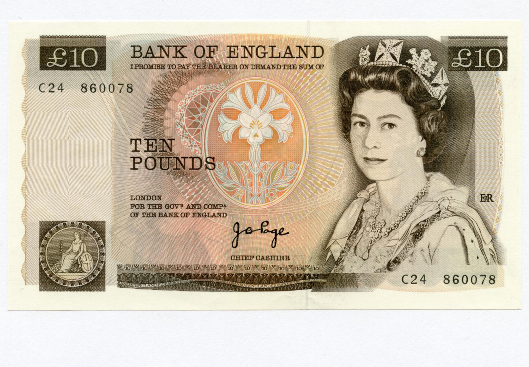Great Britain. 10 Pounds ND (1975-1980) Florence Nightingale. - Holmasto
