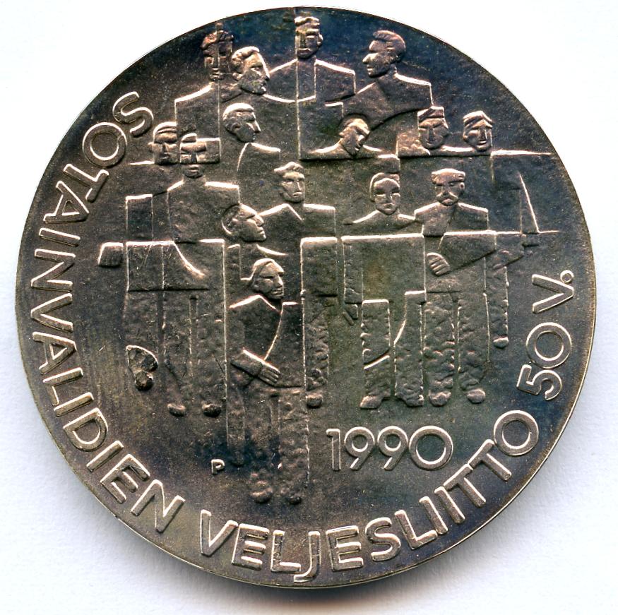 100 markkaa 1990 Sotainvalidien Veljesliitto 50 vuotta - Holmasto