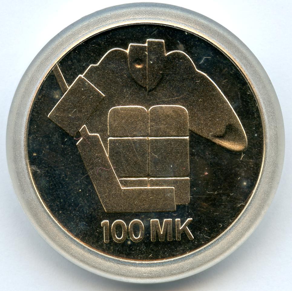 100 markkaa 1991 Jääkiekon MM-kilpailut - Holmasto