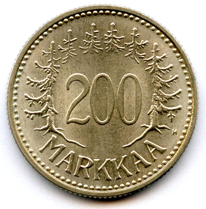 200 markkaa 1956 - Holmasto
