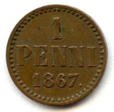 1 penni 1867 - Holmasto