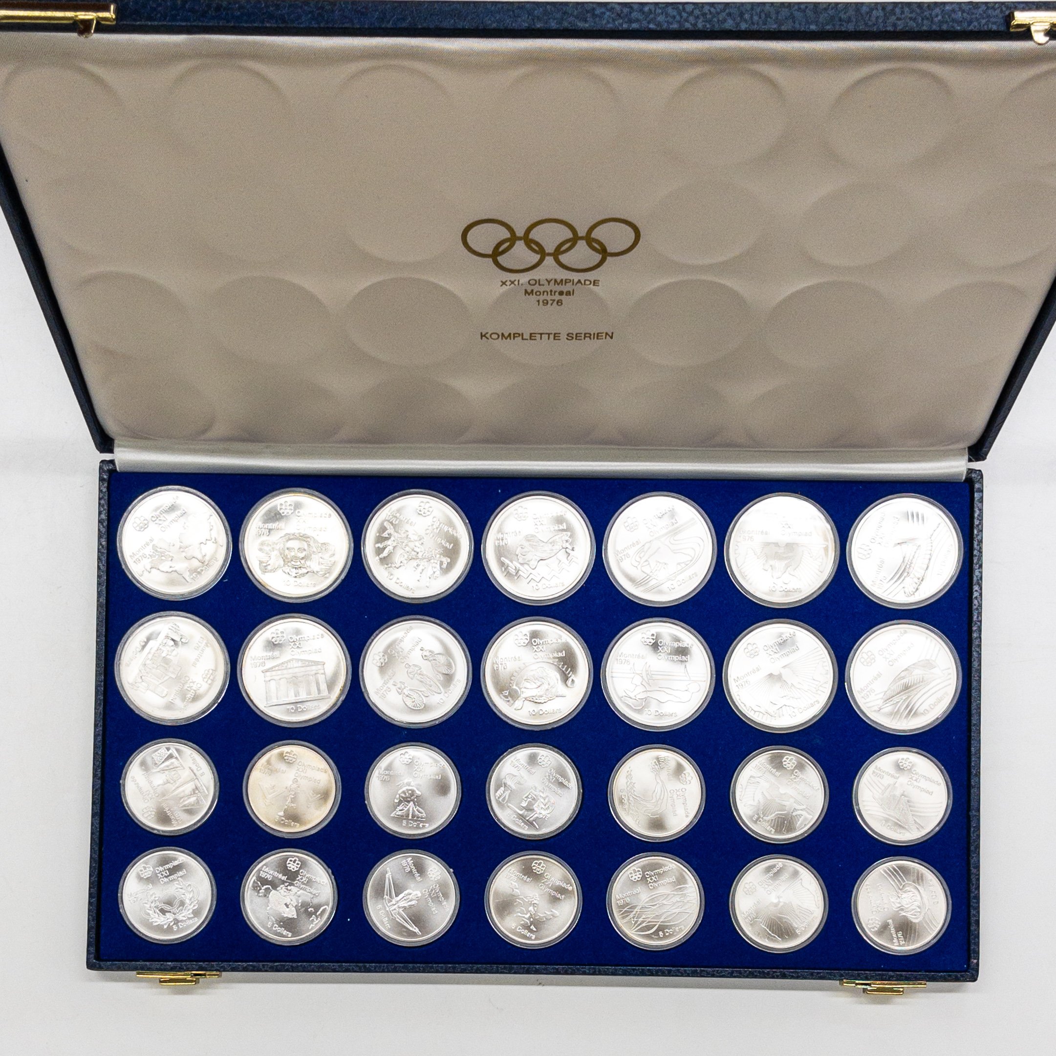 Montreal 1976 Olympics, complete set of 28 silver coins - Holmasto
