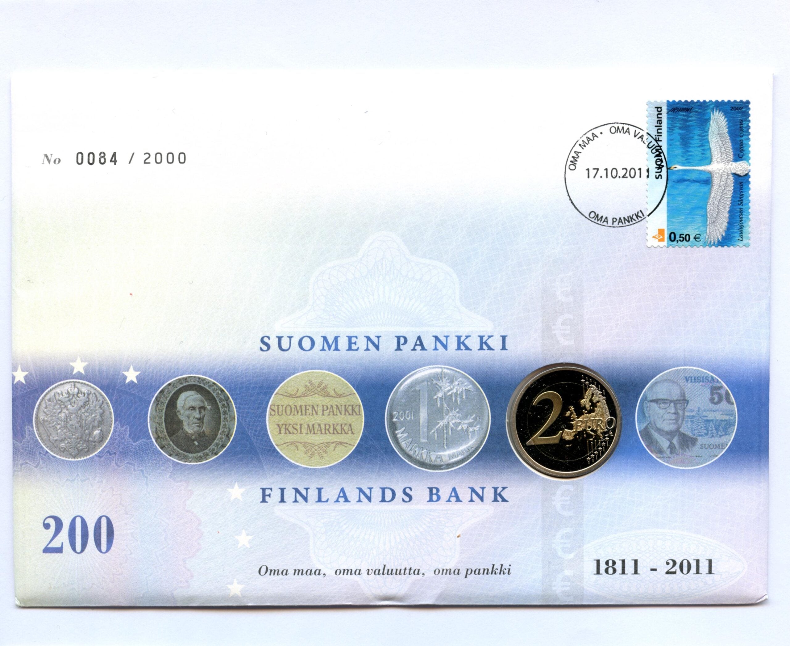 2 euro 2011 Suomen Pankki 200 vuotta. Proof - Holmasto